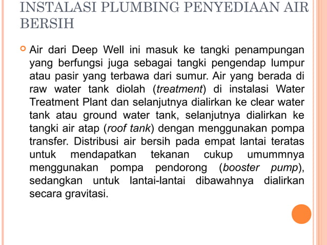 Sistem plumbing gedung bertingkat | PPT