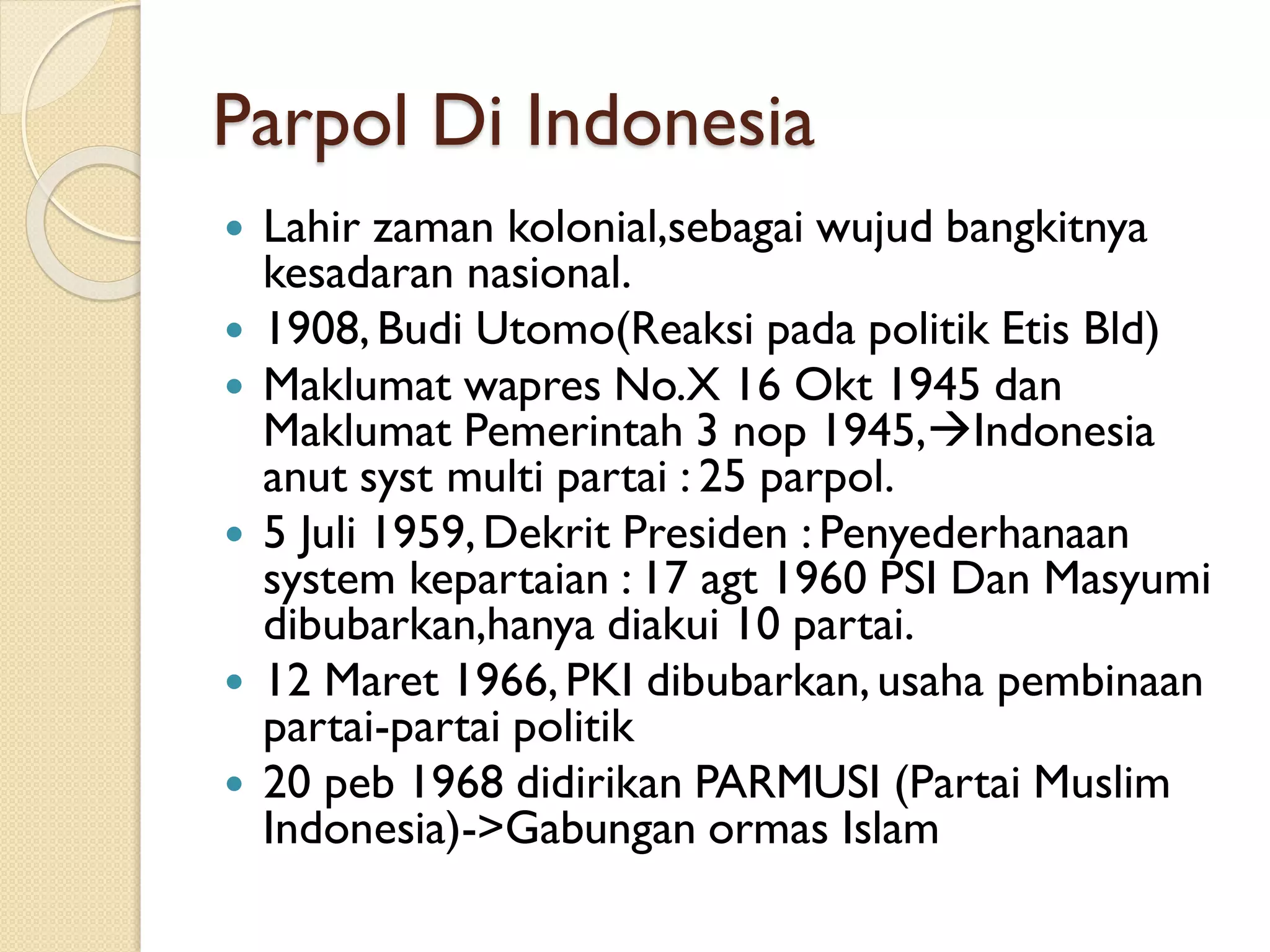 Sistem Politik Indonesia PARPOL | PDF