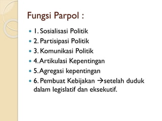 Sistem Politik Indonesia PARPOL | PDF