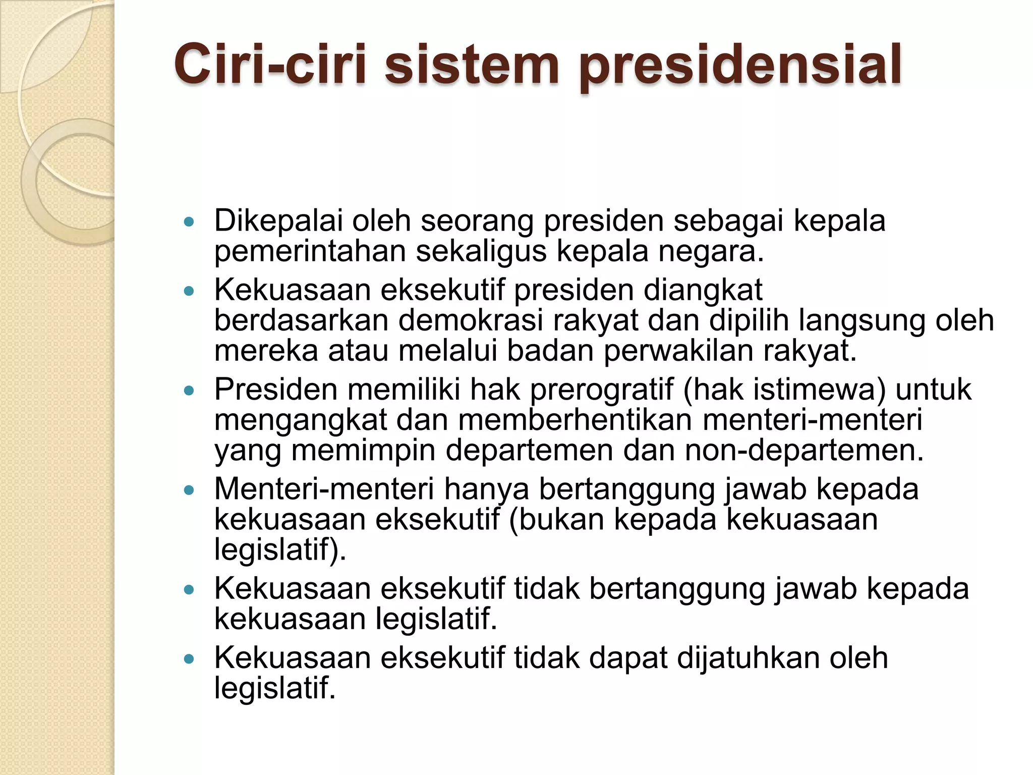 Sistem presidensial | PPTX