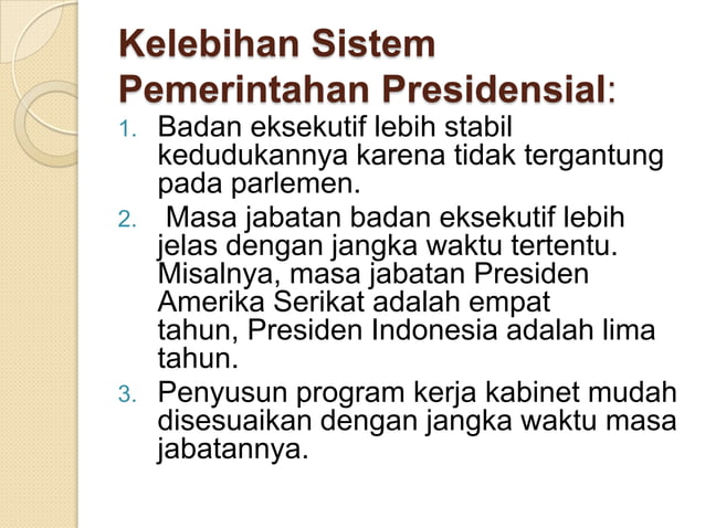 Sistem presidensial | PPT