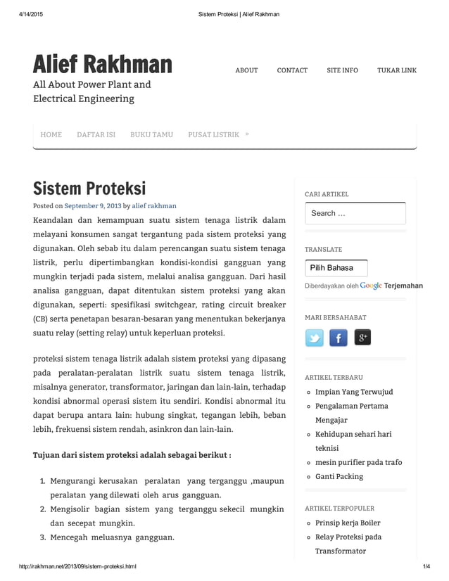 Sistem proteksi alief rakhman | PDF
