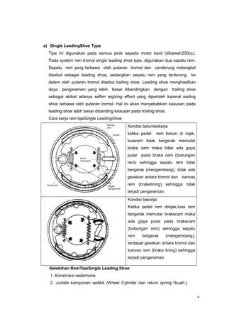 Sistem rem sepeda moto | PDF