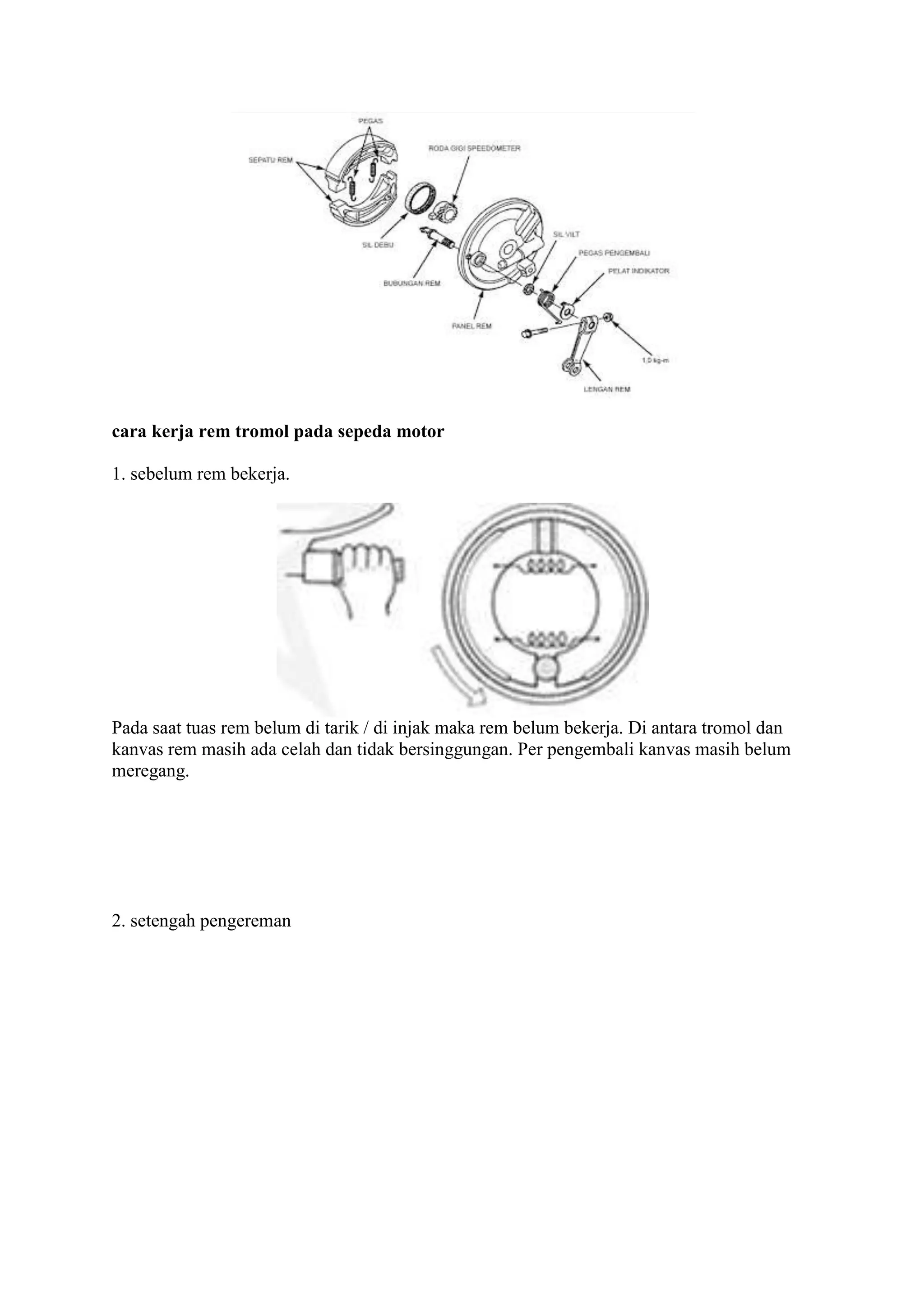 Sistem rem tromol sepeda motor | DOCX