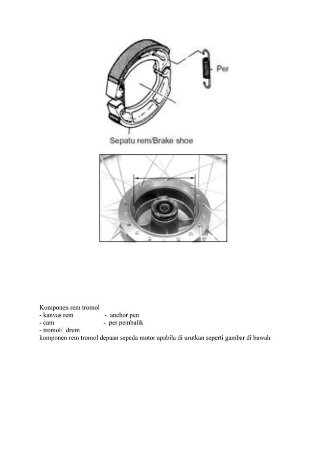 Sistem rem tromol sepeda motor | PDF