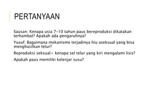 Sistem Reproduksi Pada Hiu dan Paus | PPTX