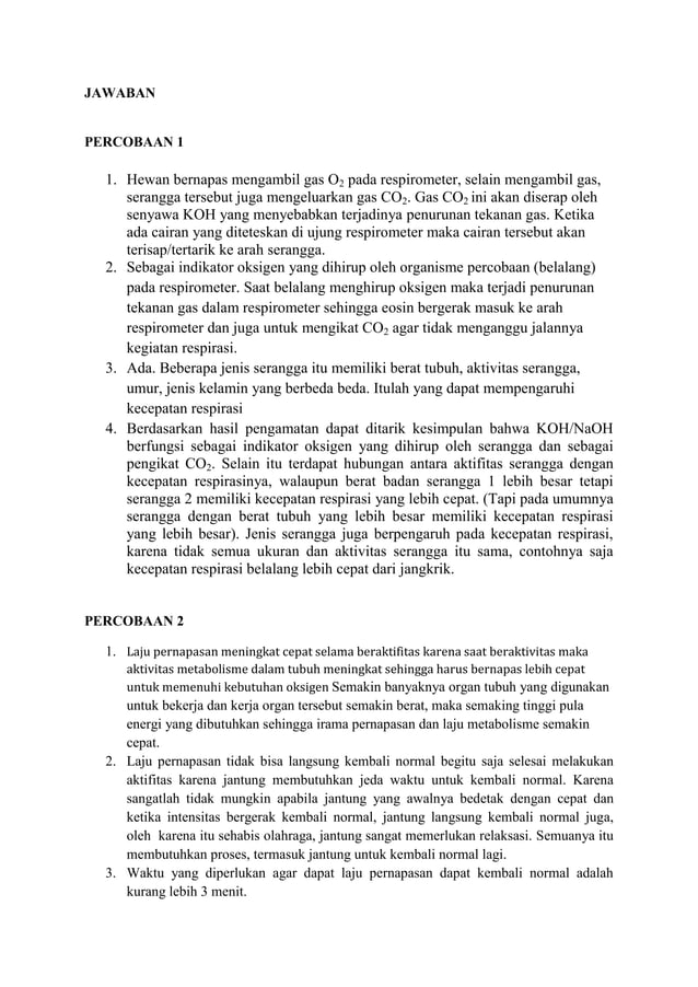 LAPORAN PRAKTIKUM SISTEM RESPIRASI | DOCX