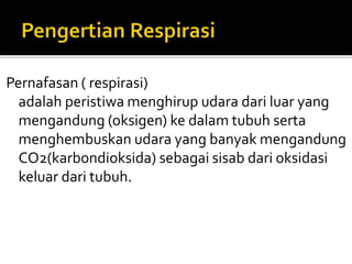 Sistem respirasi pada manusia | PPTX