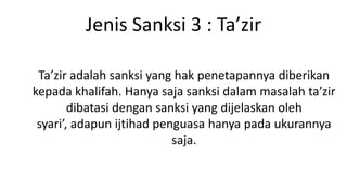 Sistem sanksi dalam islam | PPTX