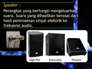 sistem siaran langsung dengan instalasi peralatanya | PPTX