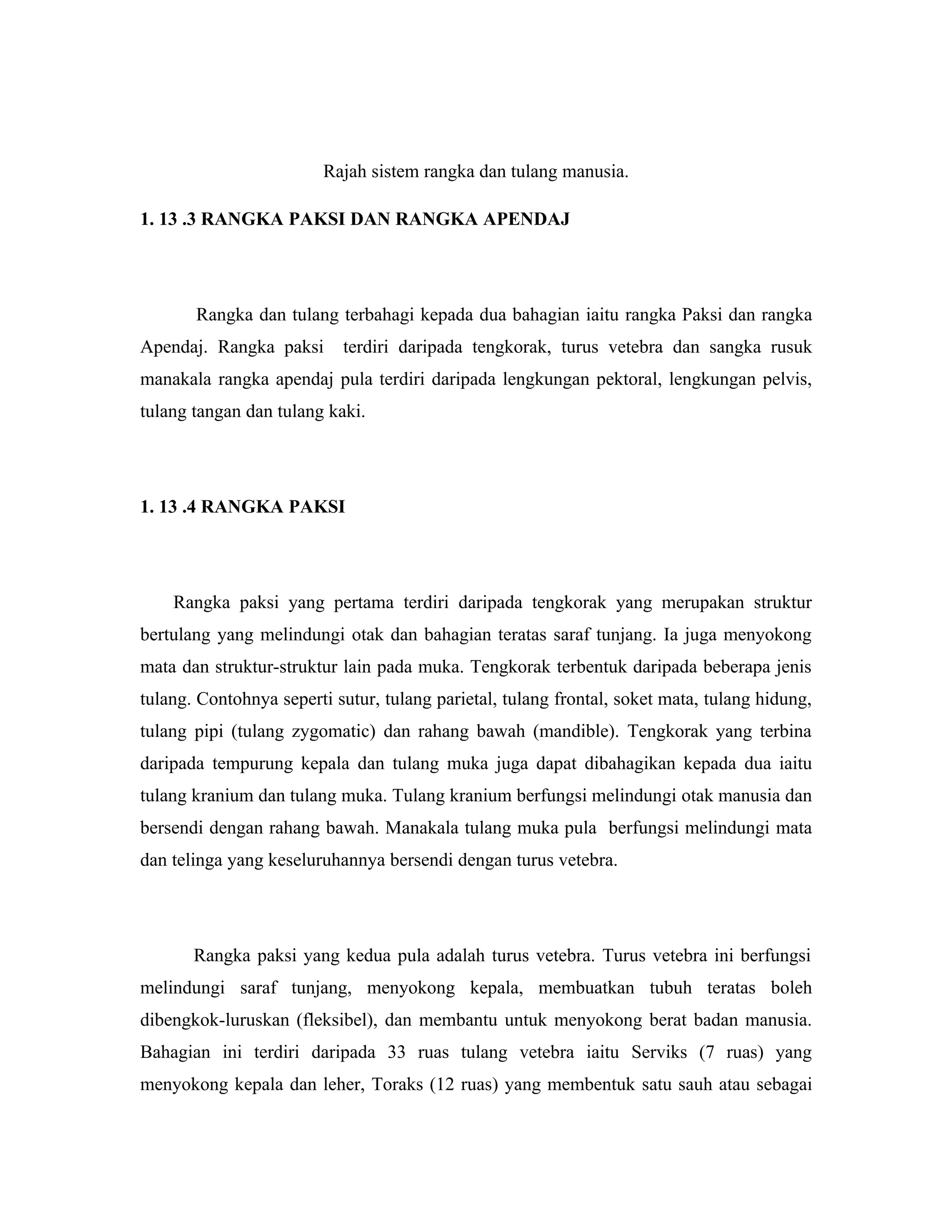 Sistem skeleton manusia | DOC