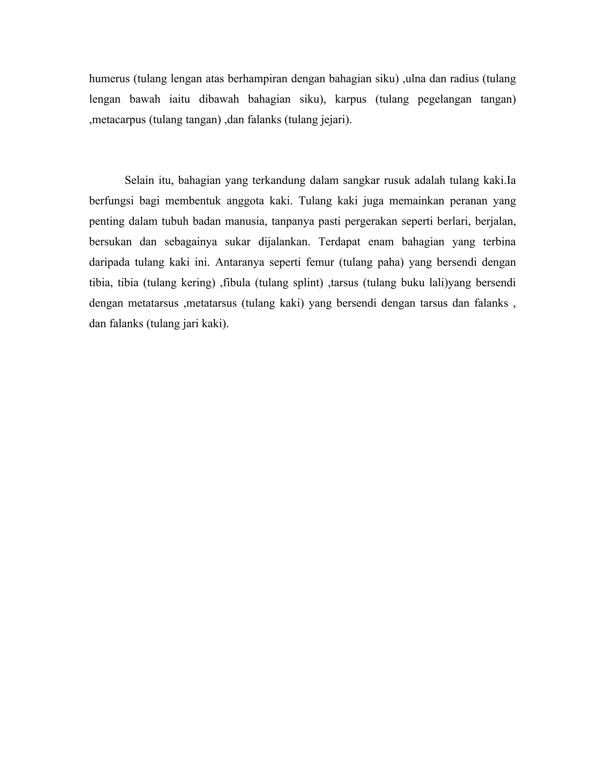 Sistem skeleton manusia | DOC