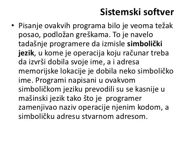Sistemski softver i aplikativni programi