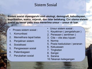 Sistem sosial budaya | PPTX