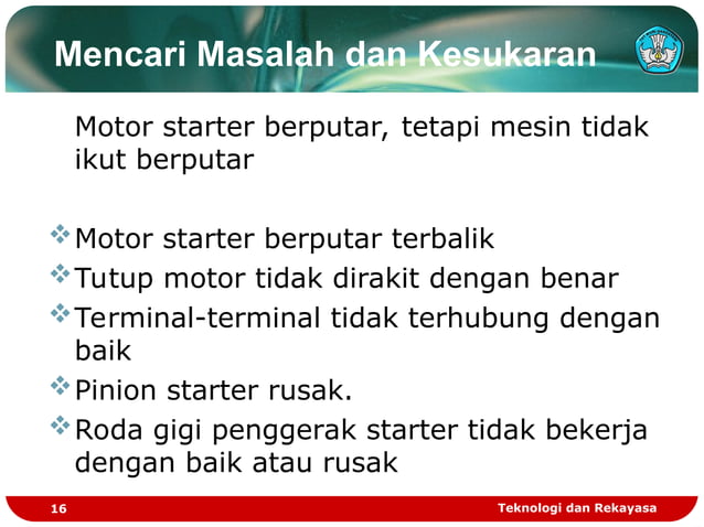 DASAR DASAR SISTEM STATER SEPEDA MOTOR | PPT