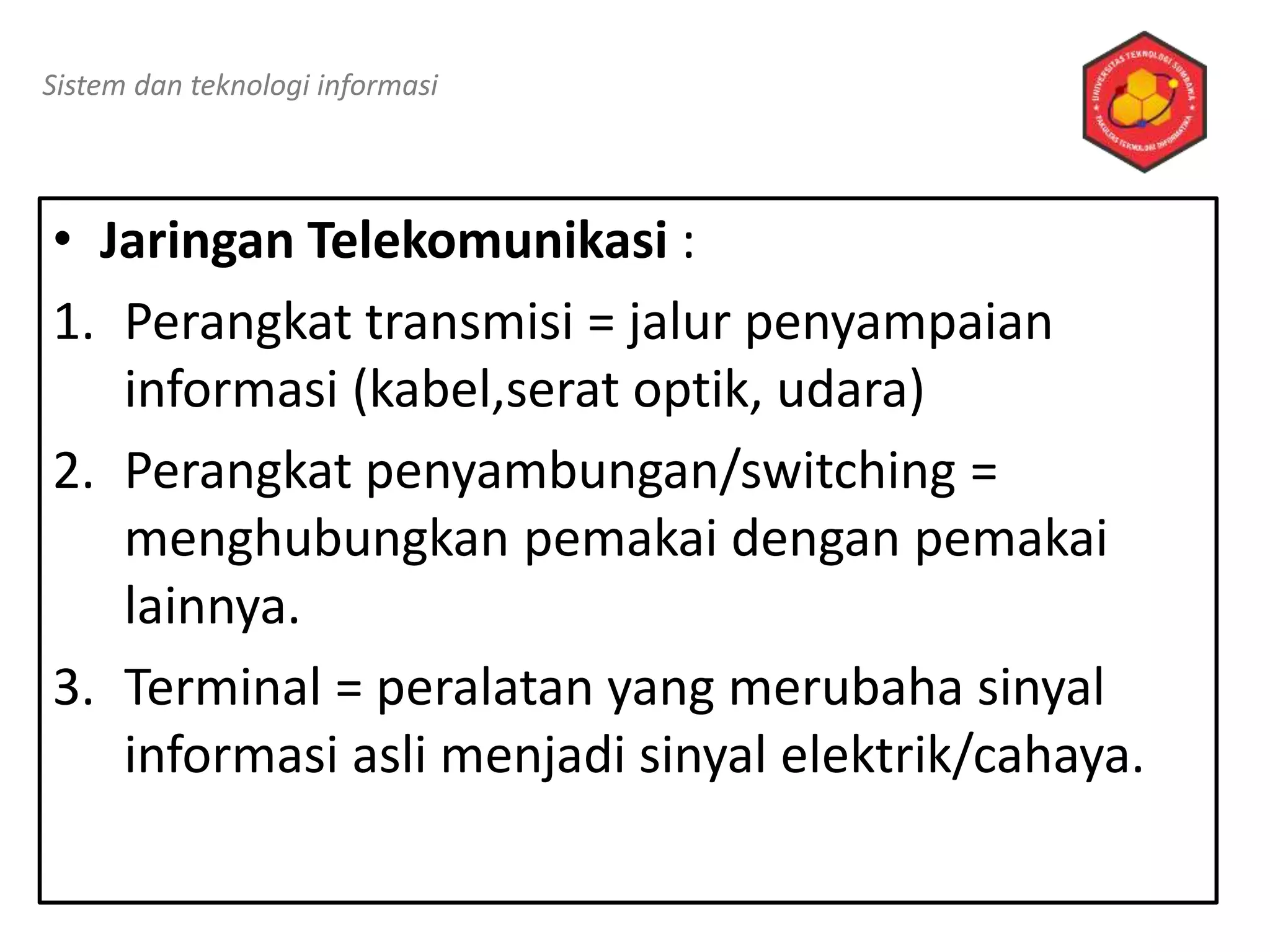 Sistem telekomunikasi | PPTX