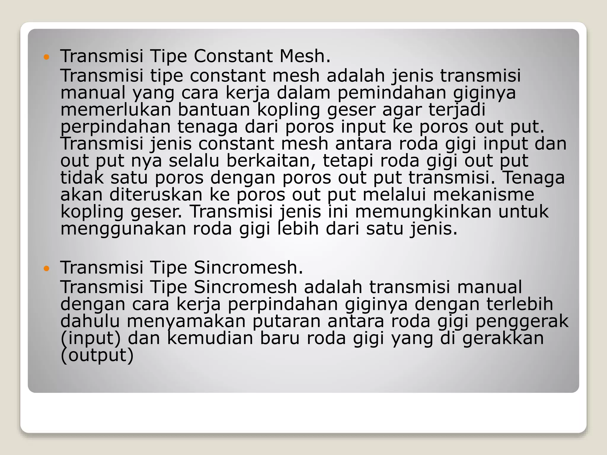 PowerPoint Sistem Transmisi | PPTX