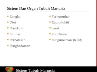 Sistem tubuh 1 | PPT