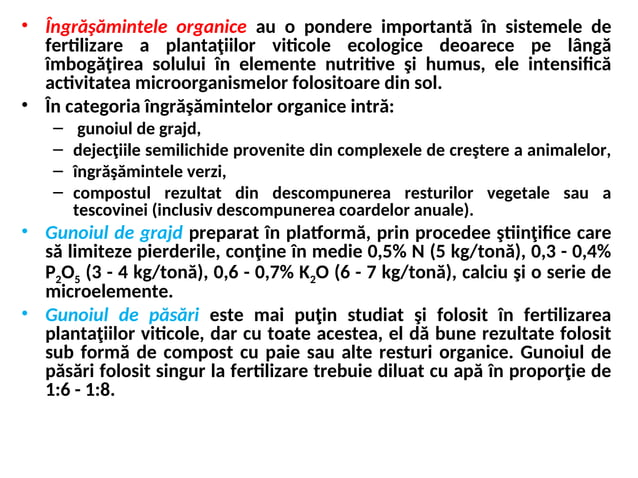 SISTEMUL DE FERTILIZARE LA CULTURA VITEI DE VIE ECOLOGICĂ.ppt