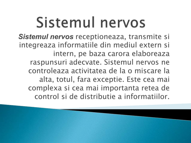 Sistemul nervos | PPTX