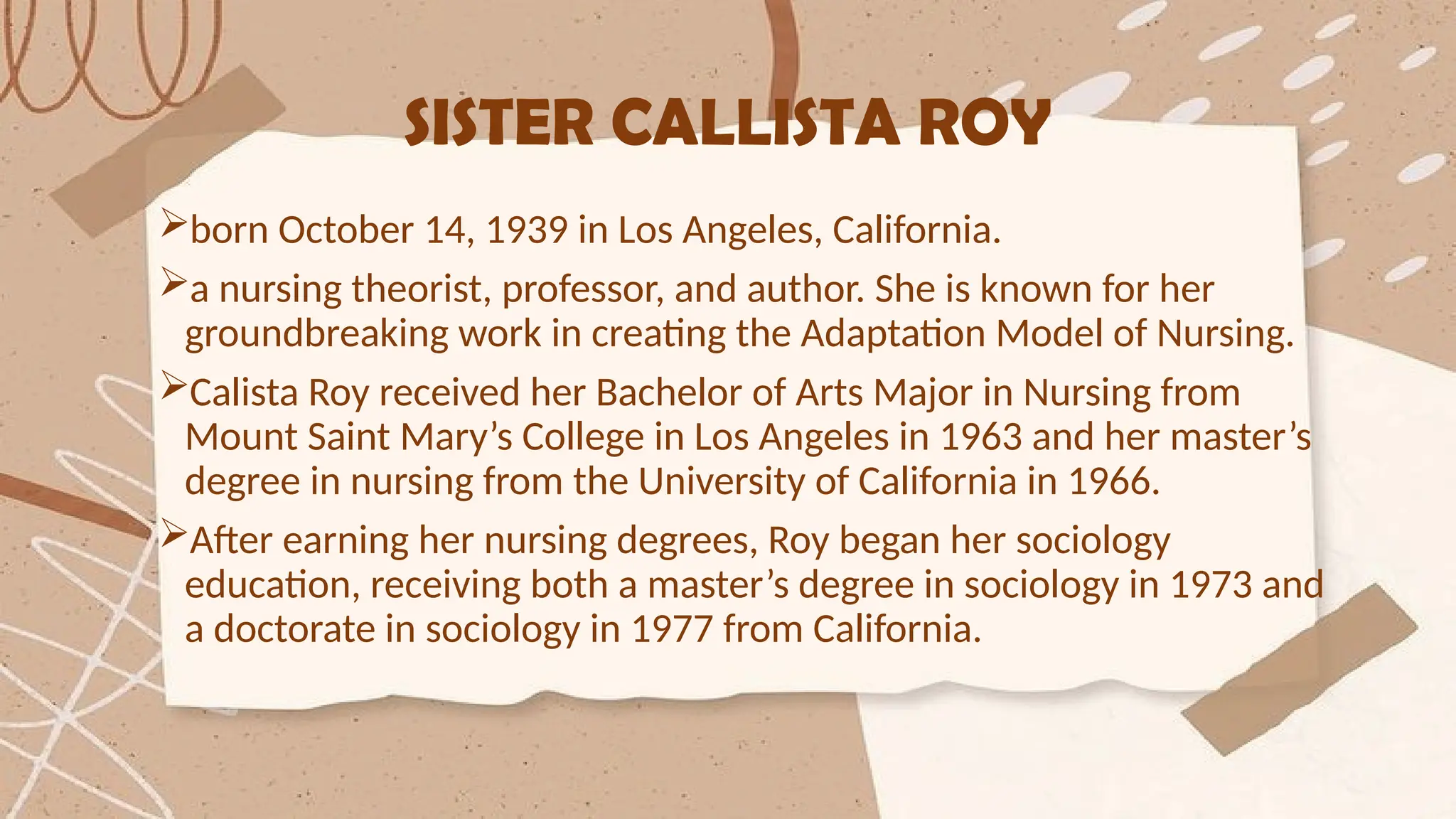 SISTER-CALLISTA-ROY. foundation of nursing | PPTX