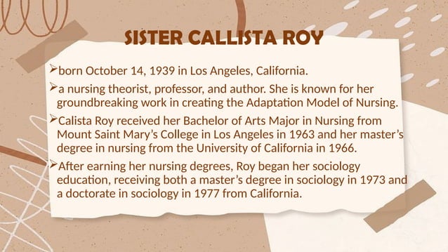 SISTER-CALLISTA-ROY. foundation of nursing | PPTX | Science
