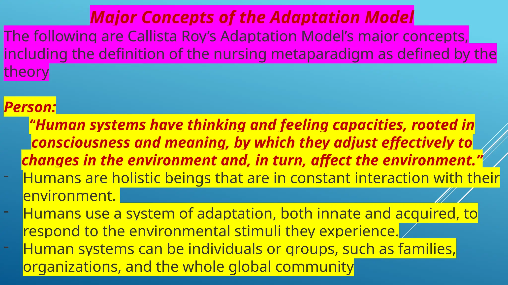 Sister-Callista-Roy The Adaptation model theory | PPTX
