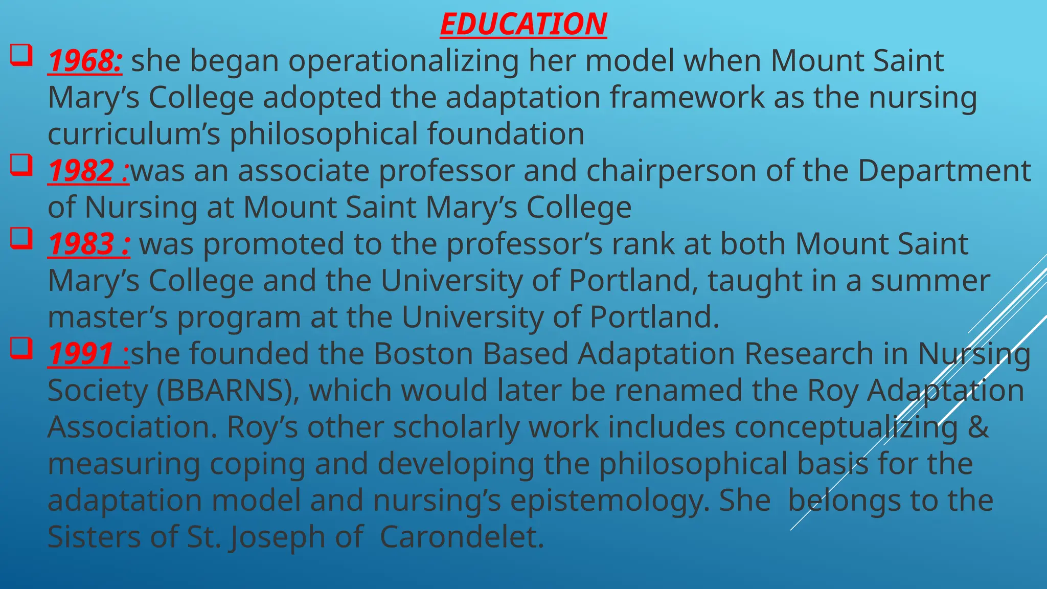 Sister-Callista-Roy The Adaptation model theory | PPTX
