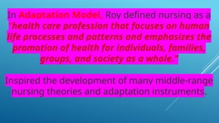 Sister-Callista-Roy The Adaptation model theory | PPTX