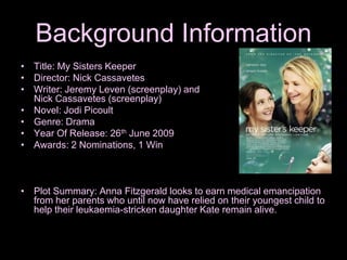 My Sisters Keeper Summary