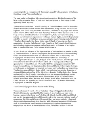 Sister Valsa murder 21st November | PDF | Christianity | Religion ...