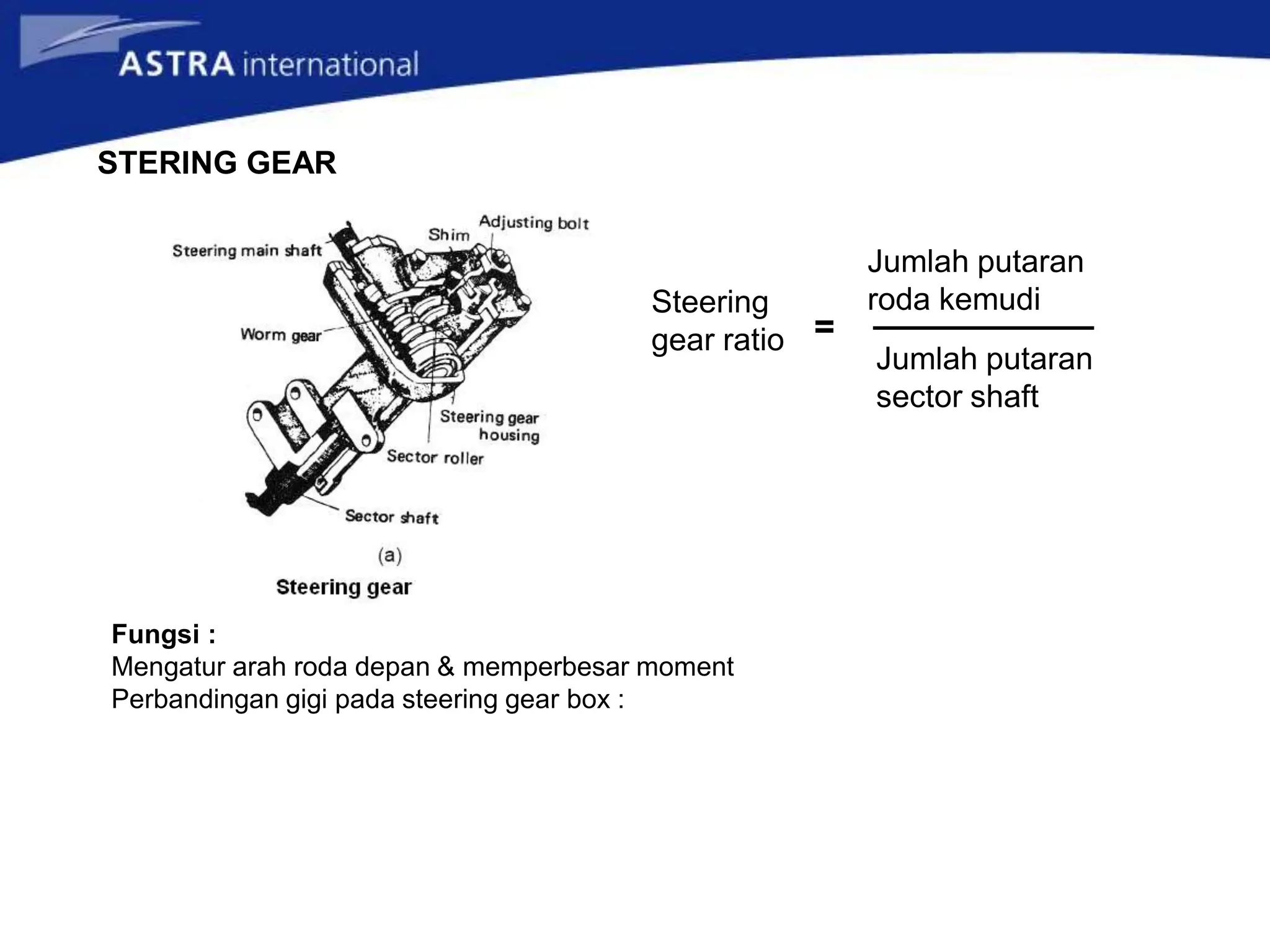 sistem kemudi pada kendaraan ringan mapel smk jurusan TKR | PPT