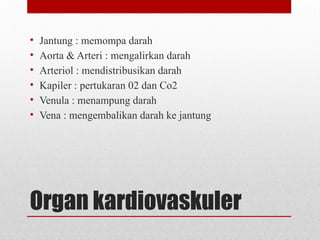 sist kardiovaskuler. jantung pembuluh darah | PPTX