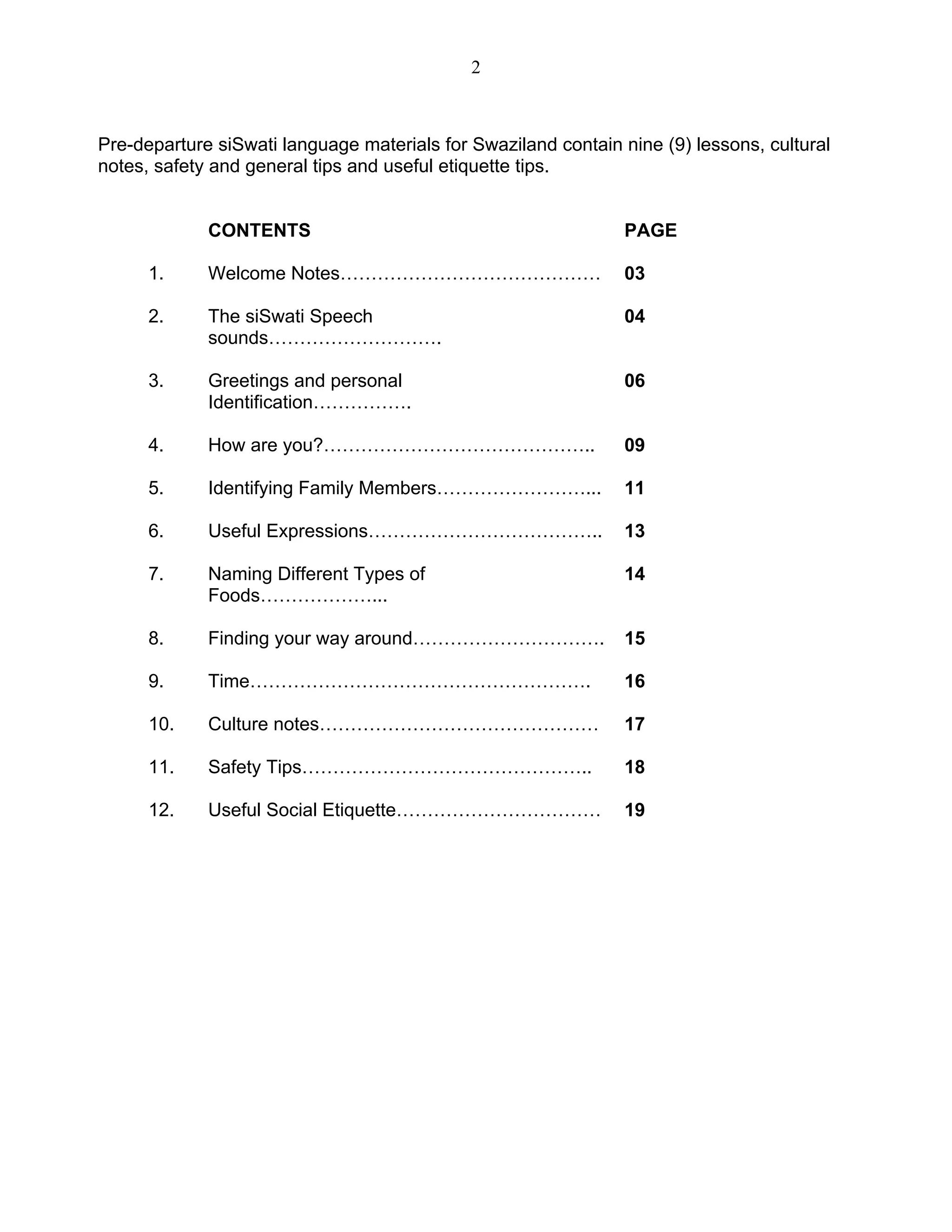 Basic siSwati Language Course | PDF