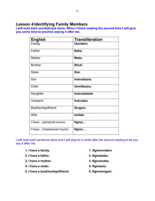 Basic siSwati Language Course | PDF