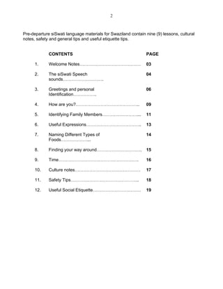 Basic siSwati Language Course | PDF