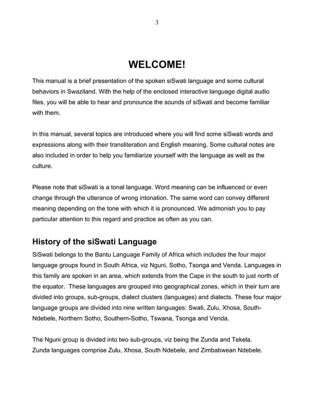 Basic siSwati Language Course | PDF | World/International Music | Music