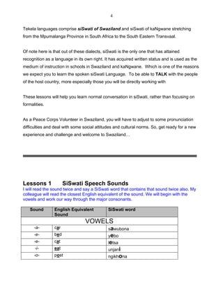 Basic siSwati Language Course | PDF