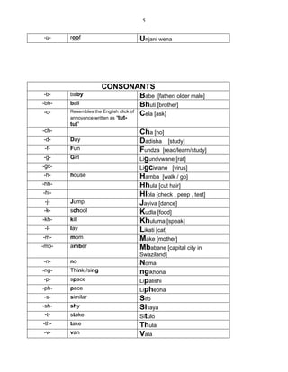 Basic siSwati Language Course | PDF