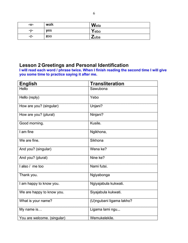 Basic siSwati Language Course | PDF | World/International Music | Music