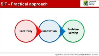 Systematic Inventive Thinking by Professor Vijay Tandon | PPT