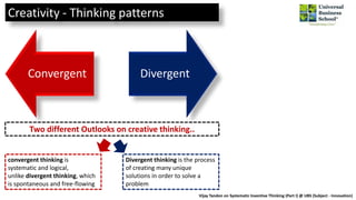 Systematic Inventive Thinking by Professor Vijay Tandon | PPT