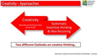 Systematic Inventive Thinking by Professor Vijay Tandon | PPT
