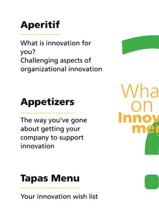SIT - Innovation Consulting -Innovation Menu | PDF
