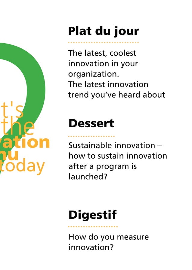 SIT - Innovation Consulting -Innovation Menu | PDF