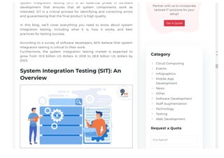 System Integration Testing: Achieving Robustness in Software Systems | PPT