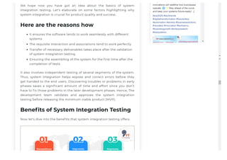 System Integration Testing: Achieving Robustness in Software Systems | PPT