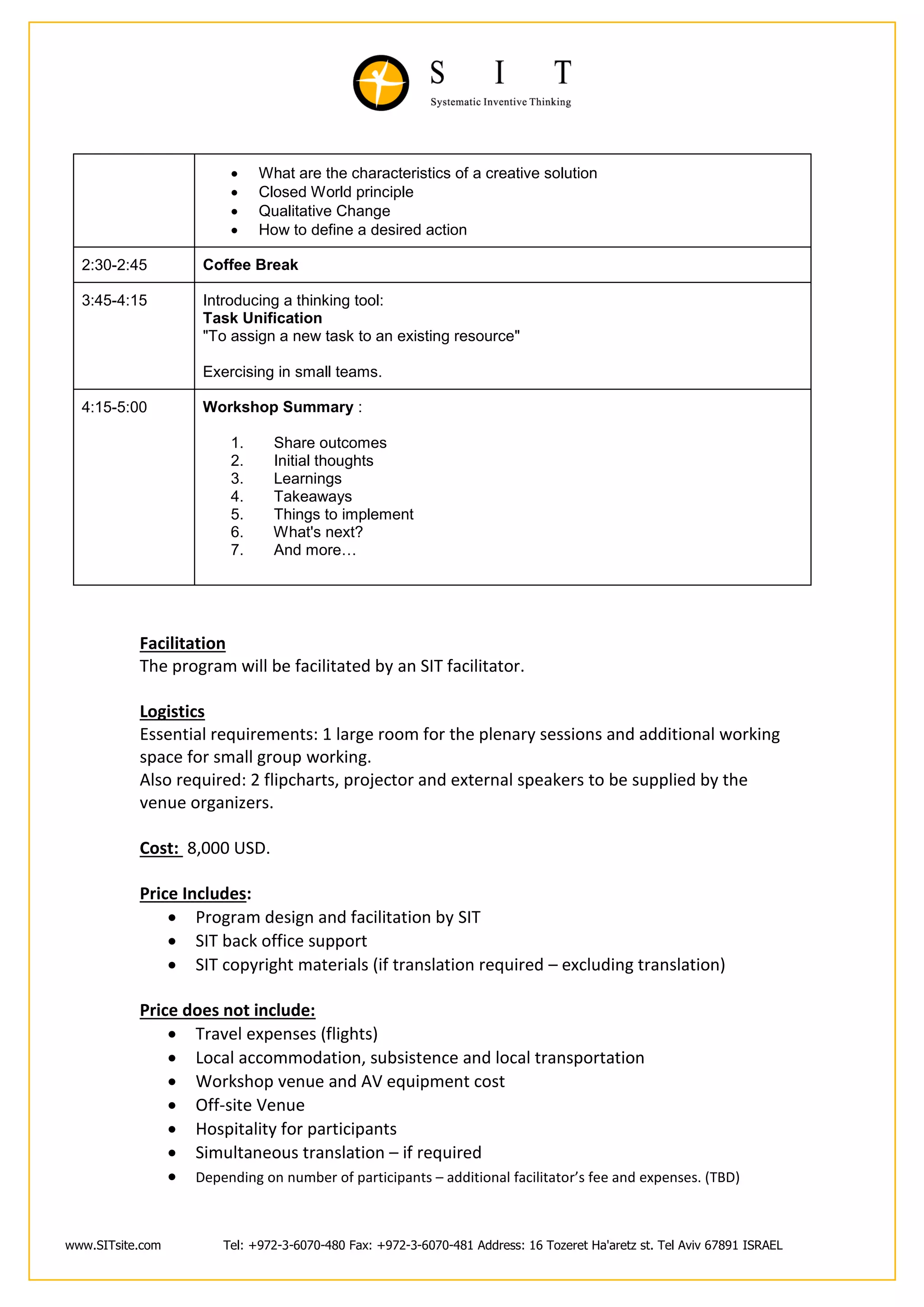 Sit 1 day workshop- www.hoangtien.net