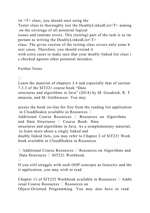 SIT221 Data Structures and Algorithms Trimester 2, 2019 .docx | Programming Languages | Computing