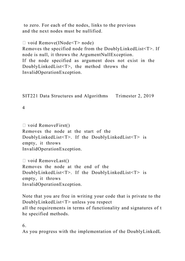 SIT221 Data Structures and Algorithms Trimester 2, 2019 .docx | Programming Languages | Computing